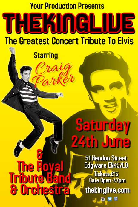 Elvis Tribute Show Template | PosterMyWall