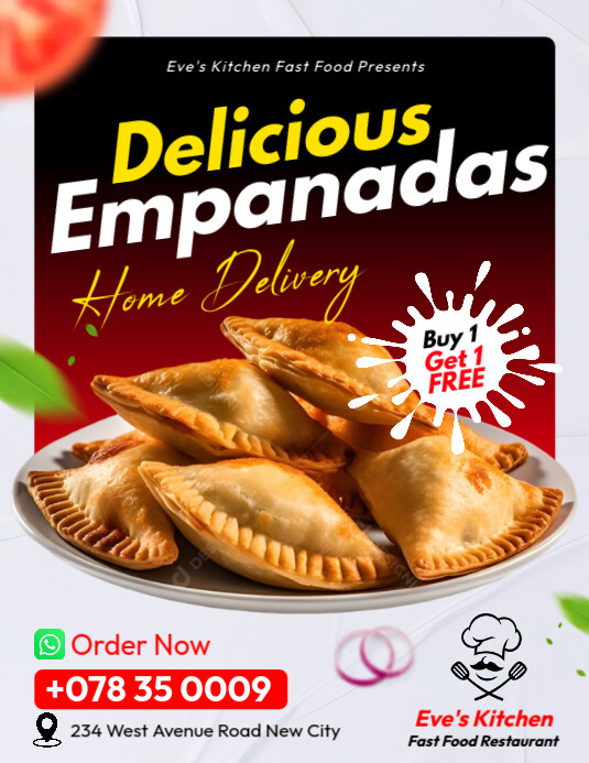 Emapanadas meat pie restaurant promotion advertisement online digital ...