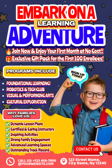 Copy of Embark on a Learning Adventure – Enroll Today & Ignite Their Future! | PosterMyWall
