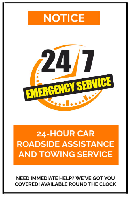 emergency car towing service sign poster Template | PosterMyWall