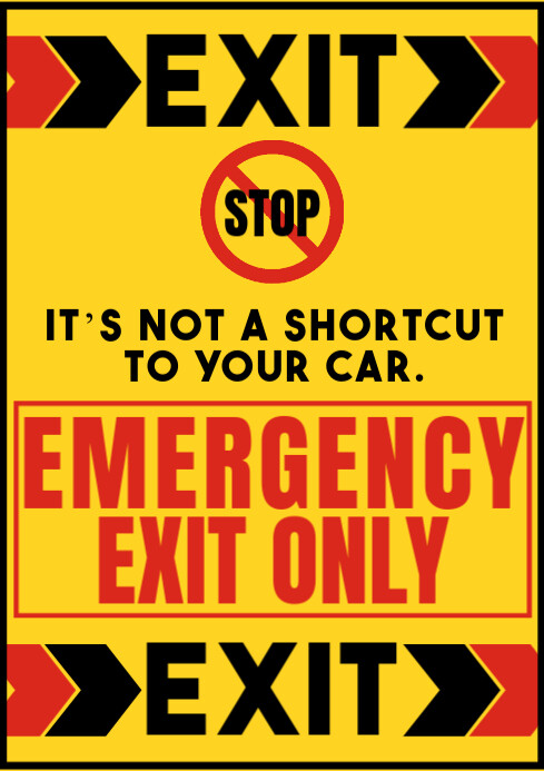 Emergency Exit : Printable Safety sign template | PosterMyWall