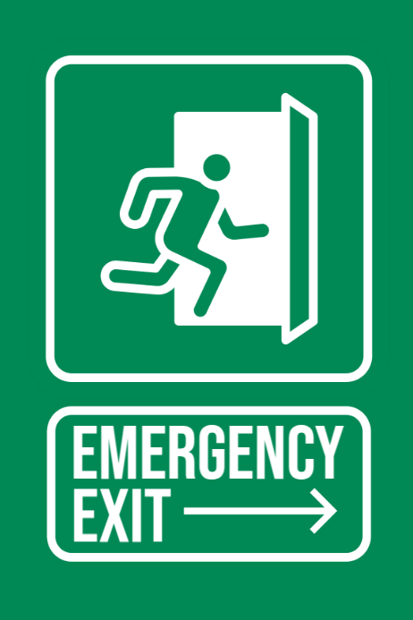 Emergency Exit Sign Posters Template | PosterMyWall