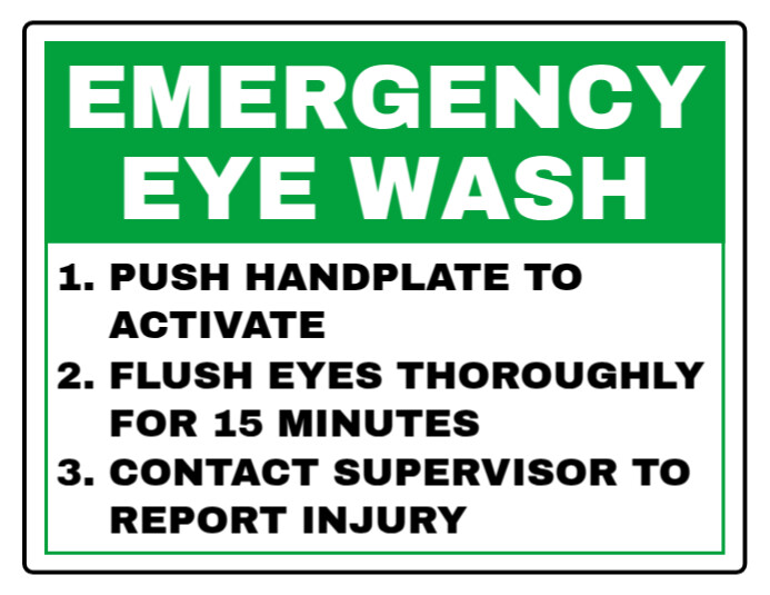 Plantilla de Emergency Eye Wash Instructions Sign Flyer Template ...
