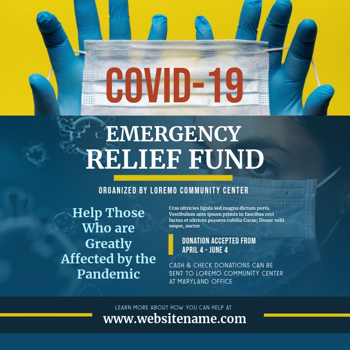 Emergency Relief Fund Instagram Post Template | PosterMyWall