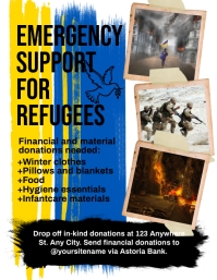 Emergency Support For Refugees Flyer Template | PosterMyWall