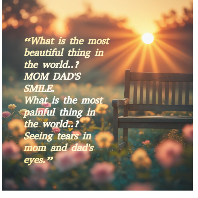 Golden Sunset Parents Tribute - Emotional Family Quote Poster Template ...