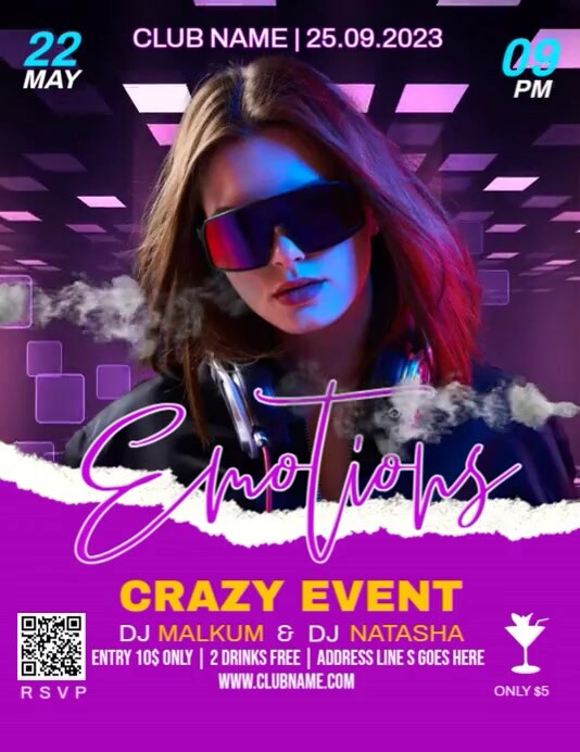 Plantilla de Emotions Crazy Party | PosterMyWall