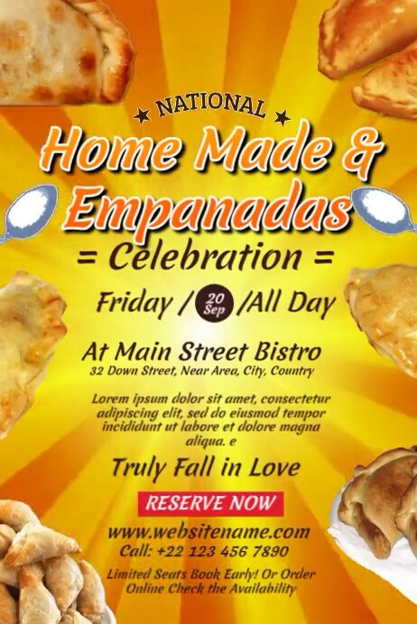 Empanadas Promotion Video Template | PosterMyWall
