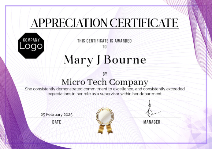 Employee Appreciation certificate Template | PosterMyWall