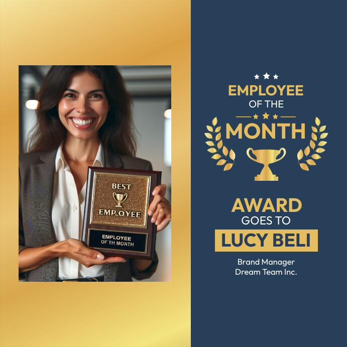 Employee Award Instagram Post Template | PosterMyWall