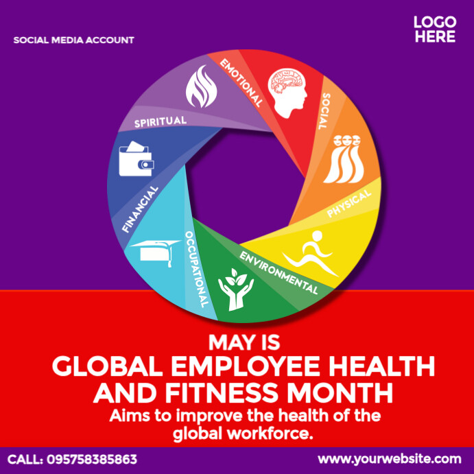 Employee Health and Fitness Month Template | PosterMyWall