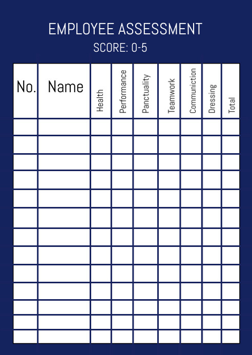 Employees Assessment Form Template | PosterMyWall