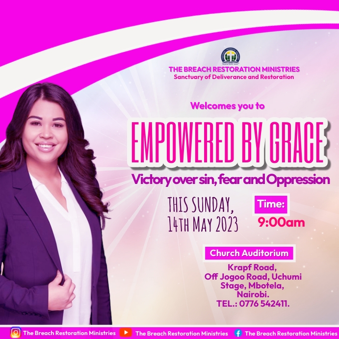 empowered by grace service Template | PosterMyWall