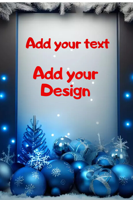 empty christmas blue card Template | PosterMyWall