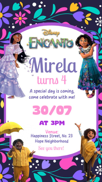 Encanto Mirabel Birthday Invitation Template | PosterMyWall