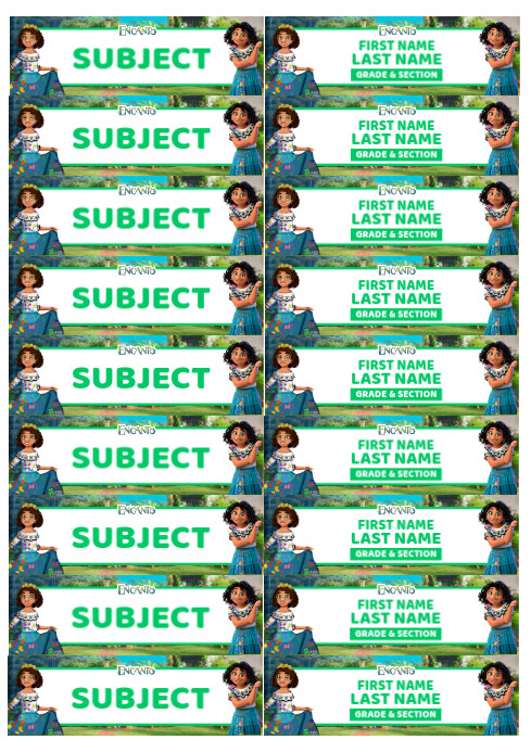 Encanto Name Label Template | PosterMyWall