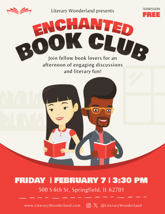 Plantilla de Enchanted Book Club Red Flyer | PosterMyWall