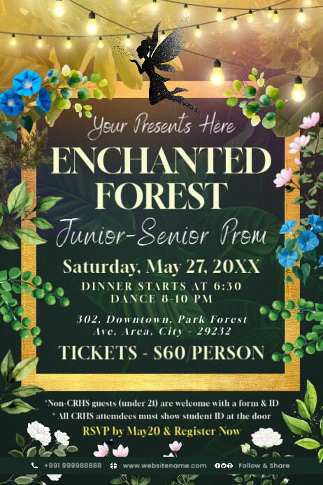 Enchanted Forest Prom Night Template | PosterMyWall