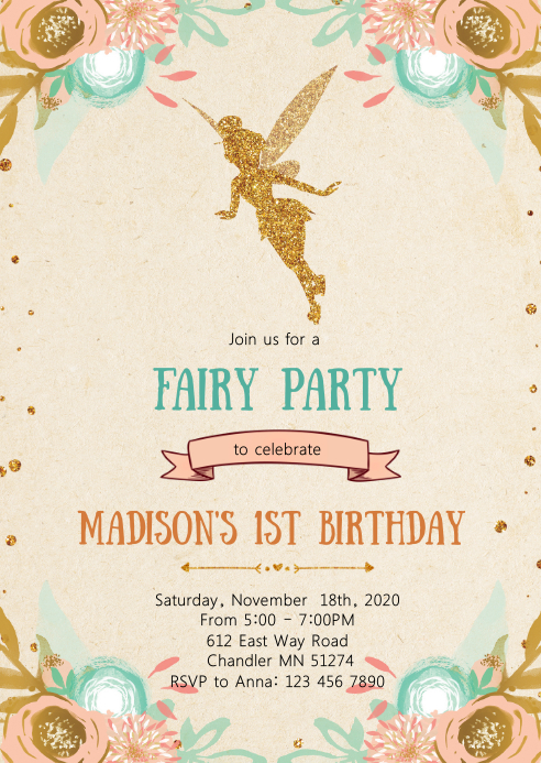 Enchanted theme birthday party invitation Template | PosterMyWall