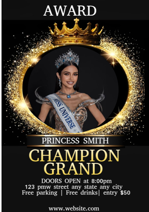 End of year champion grand award night party flyer Template | PosterMyWall