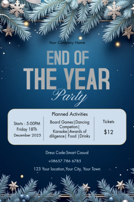 End of year party invitation Template | PosterMyWall