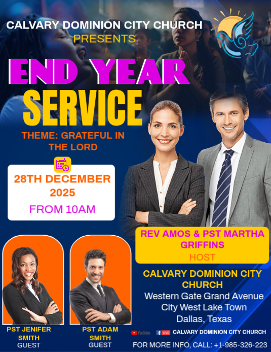 End Year Church Service Ad Template | PosterMyWall