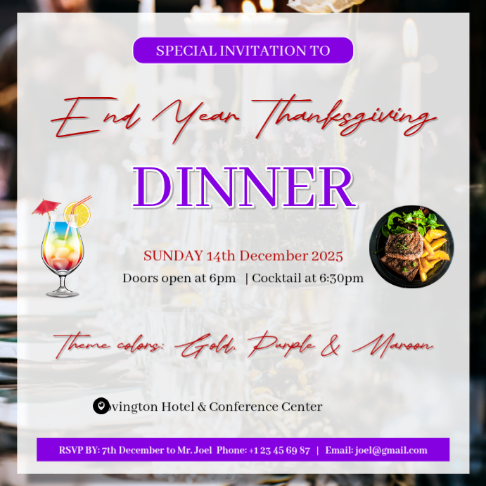 End Year Dinner Party Template | PosterMyWall