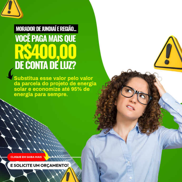 Energia solar Instagram Template | PosterMyWall