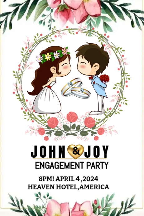 engagement, marriage, wedding, reception, Template | PosterMyWall