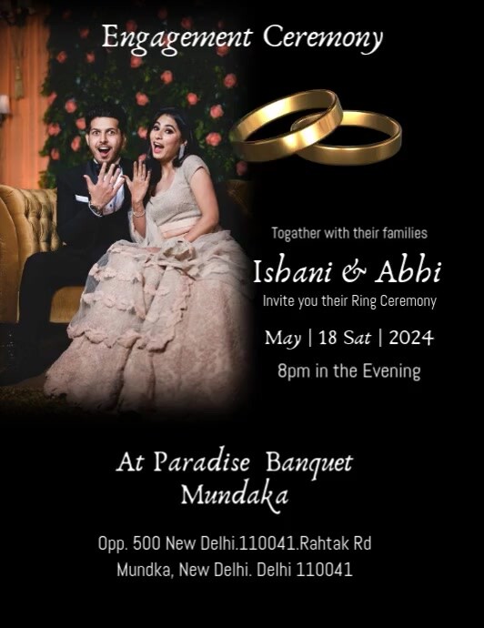 engagement ceremony flyer design Templat | PosterMyWall