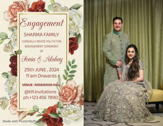 engagement ceremony flyer design Template | PosterMyWall
