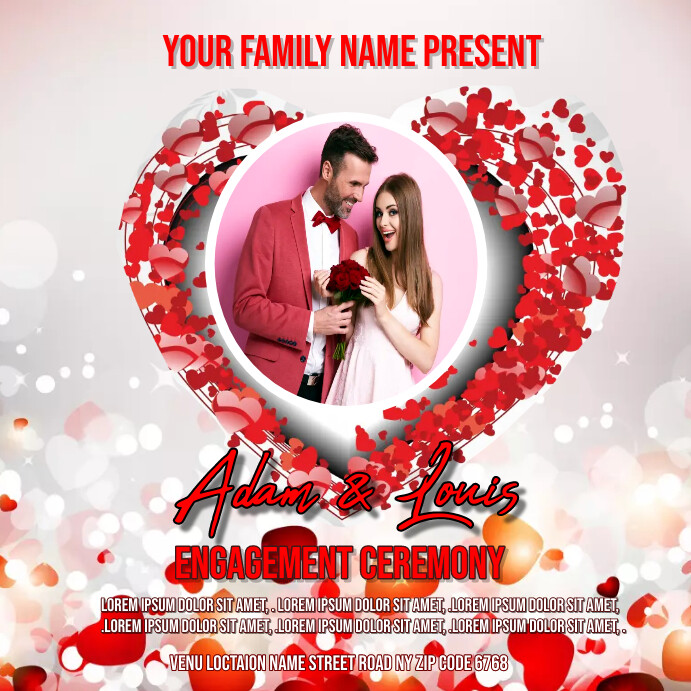 Engagement Ceremony Social Media Post Template | PosterMyWall