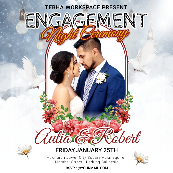Engagement Ceremony Square Flyer or Poster Template | PosterMyWall