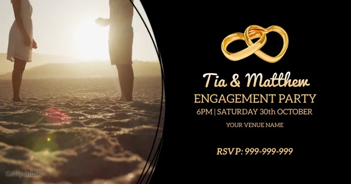 Engagement Party Facebook Event Video Poster Template | PosterMyWall