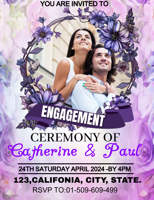 Engagement party invitation flyer design Template | PosterMyWall