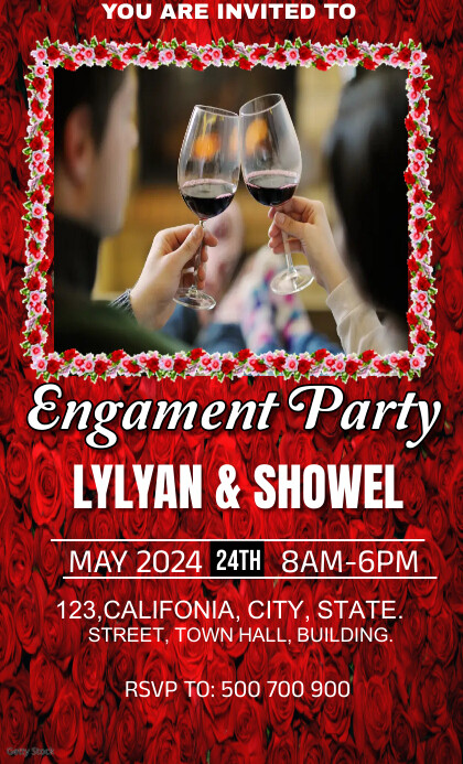 Engagement party invitation flyer design Template | PosterMyWall