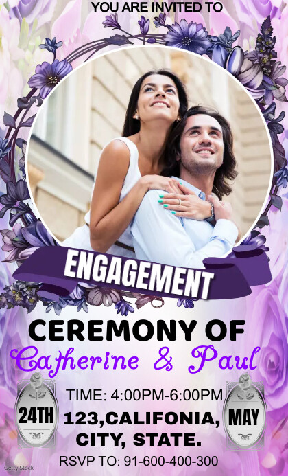Engagement party invitation flyer Template | PosterMyWall