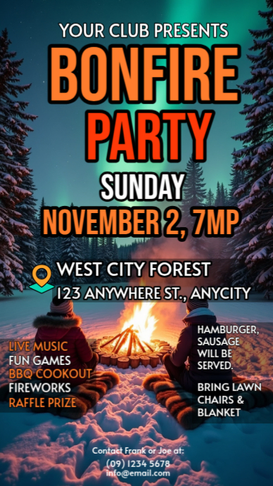 Engaging Bonfire Party Story Templates for Instagram | PosterMyWall