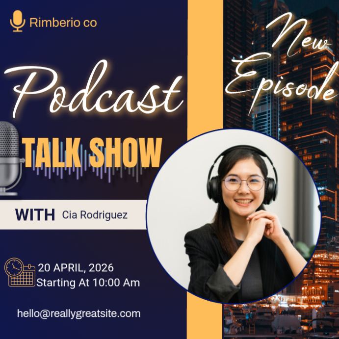 Engaging Podcast Talk Stories Trends Insights Template | PosterMyWall