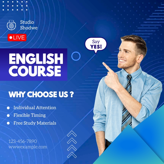 Copy of English Course instagram post | PosterMyWall