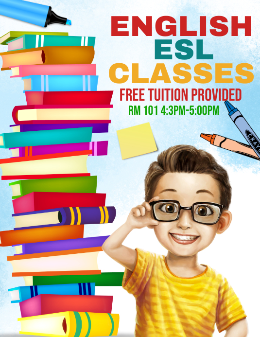 Copy Of English ESL Classes PosterMyWall Copy Of English ESL Classes PosterMyWall