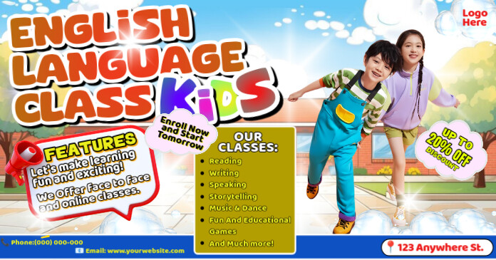 Copy of English Language Class Flyer | PosterMyWall