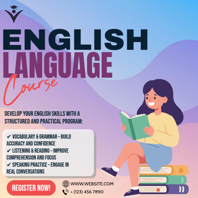 English Language Course Template | PosterMyWall