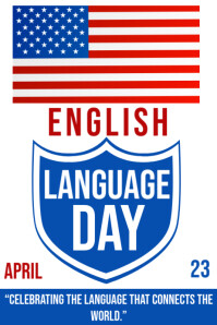 White English Language Day Poster Template | PosterMyWall