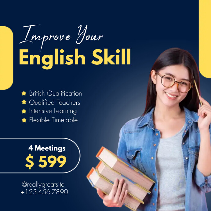 Copy of ENGLISH LEARNING COURSE | PosterMyWall