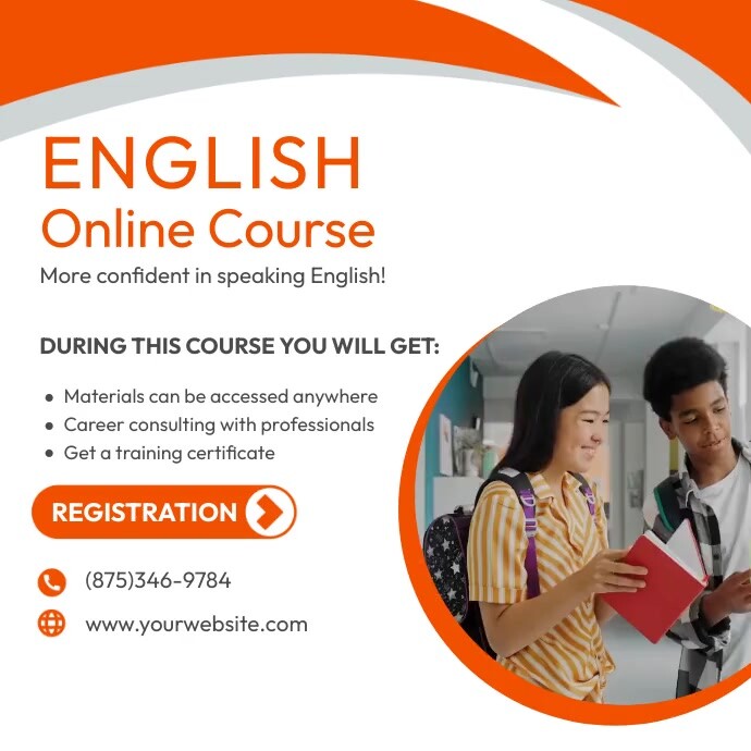 Plantilla de English Online Course | PosterMyWall