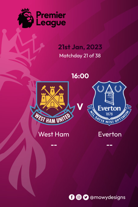 English Premier League Fixture (4) Template | PosterMyWall