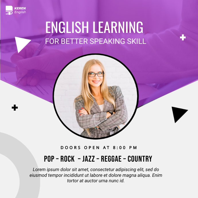 English Teacher Ads Template | PosterMyWall