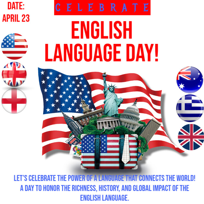 EnglishLanguageDay Template | PosterMyWall