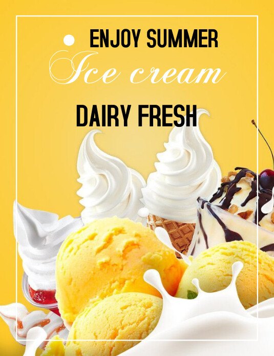 ENJOY SUMMER ICE CREAM FLYER POSTER Template | PosterMyWall